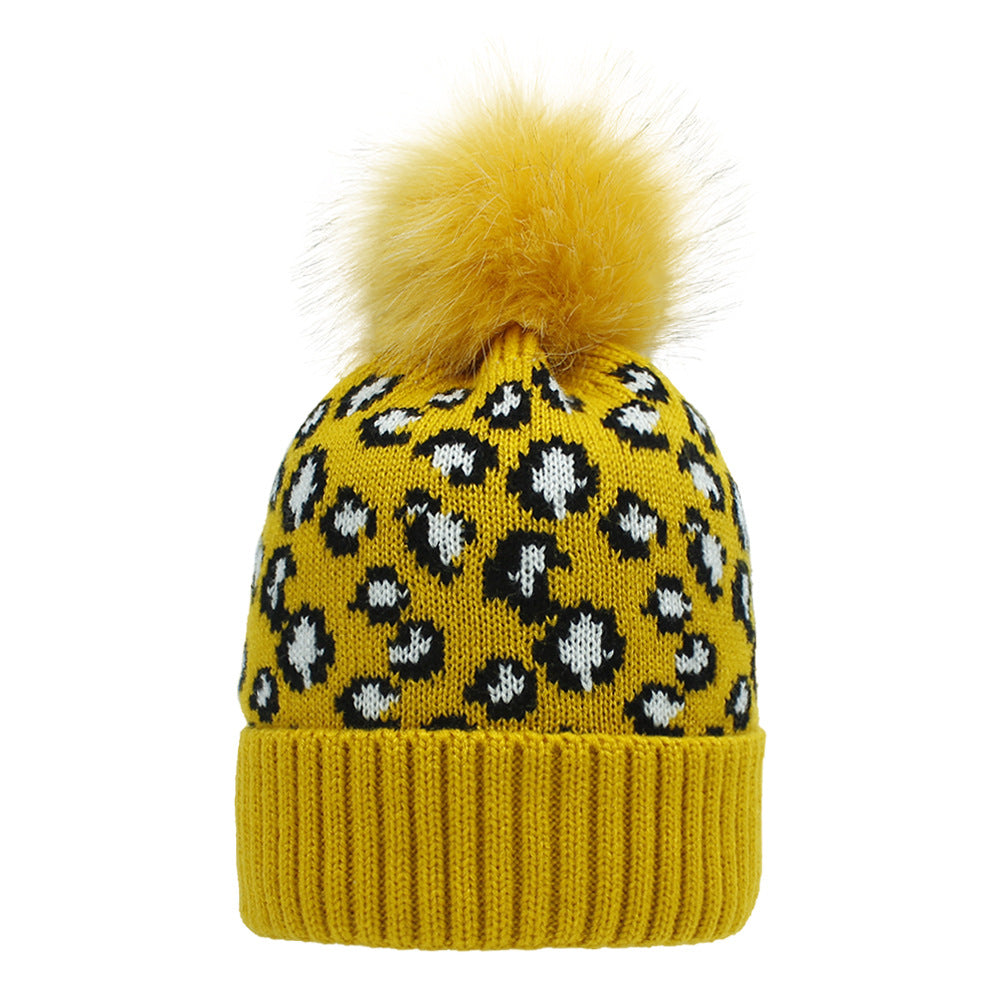 Wholesale Other Hats & Caps Women Leopard Print Knit Hat Winter Warm ...
