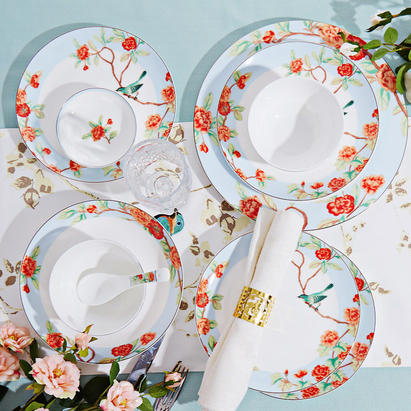 Wholesale 45% Bone China Ceramic Dinnerware Set, Chinese Style Flower ...