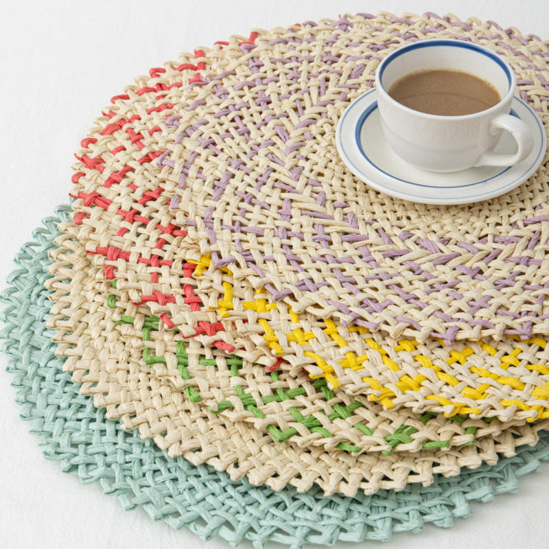 Wholesale Handmade Weaved Home Decor Round Table Mat with Modern Simple ...