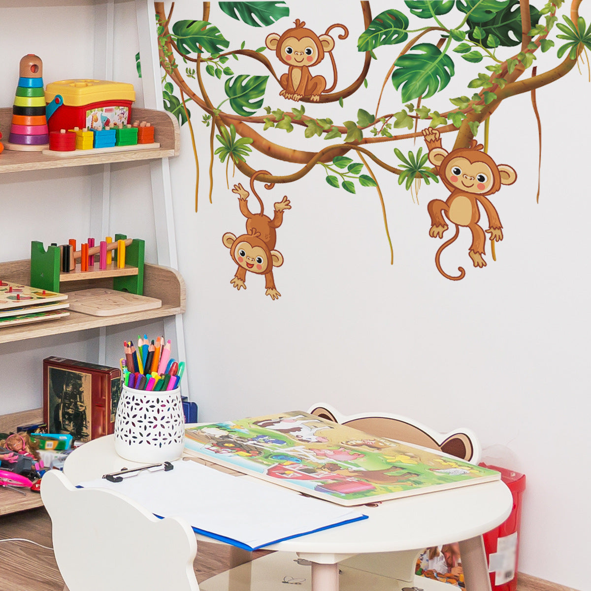 Wholesale PVC Forest Monkey Cartoon Wall Sticker for Home Decoration, 2 ...