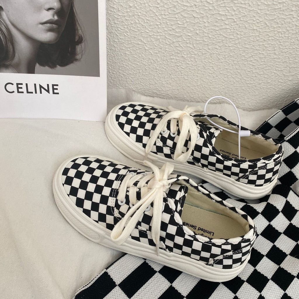 Wholesale Fashion Trendy Checkerboard Canvas Shoes for Women Students ...