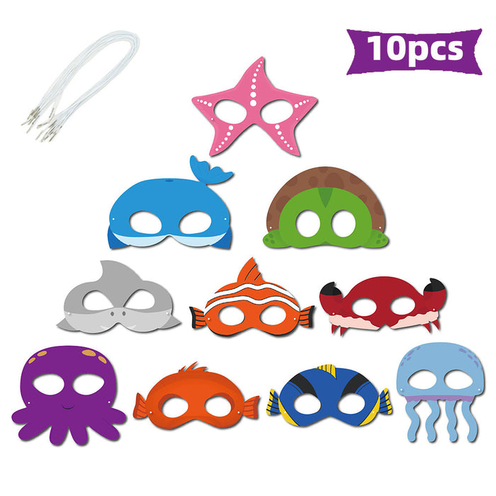 Wholesale 10PCS Ocean Animal Masks for Kids Birthday Party Role Play ...