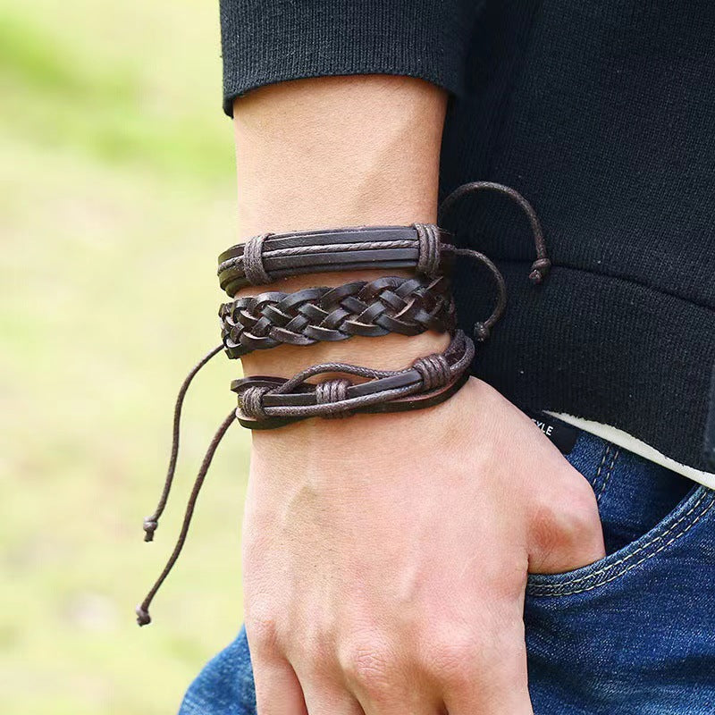 Wholesale Vintage 6-Piece Non-Mainstream Hand Chain with Leather ...