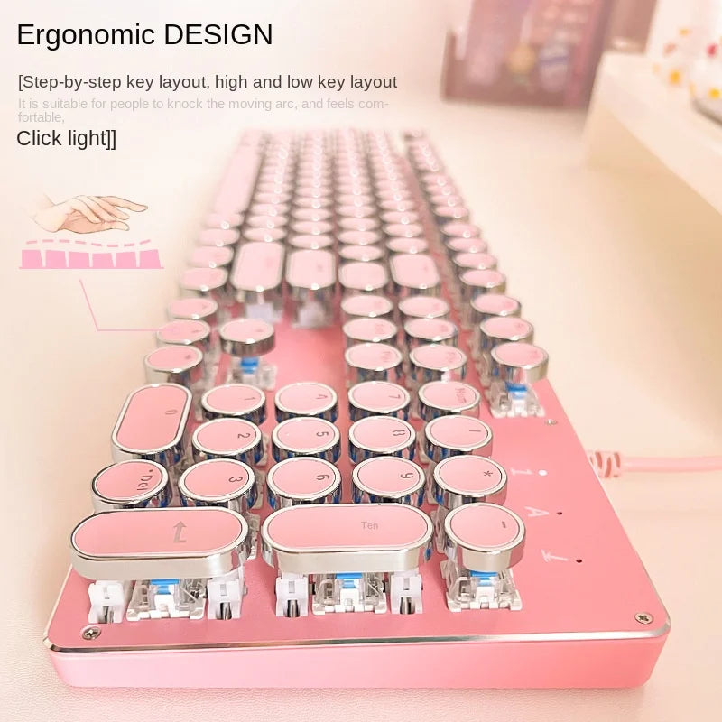 Wholesale Retro Punk 104 Key Wired Mechanical Keyboard with Waterproof ...